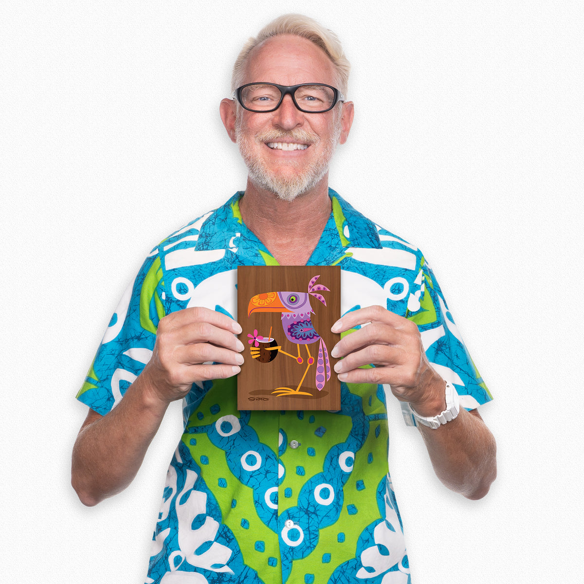 "Borogrove" Framed Fine Art Print on Wood | Cocktail Birds of ...