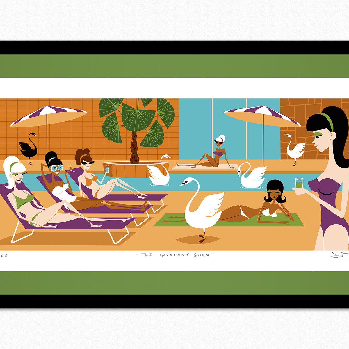 "The Insolent Swan" Fine Art Print | Shag (Josh Agle) | The Shag Store