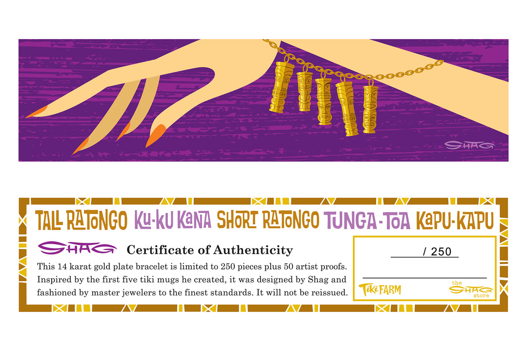 14k Gold Plate Tiki Charm Bracelet | Special Limited Edition | Shag ...