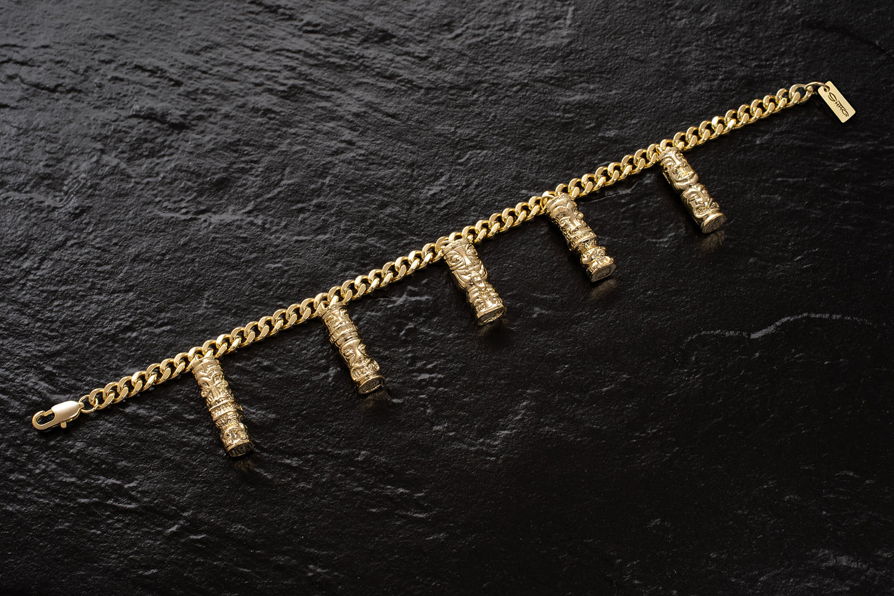 14k Gold Plate Tiki Charm Bracelet | Special Limited Edition | Shag ...
