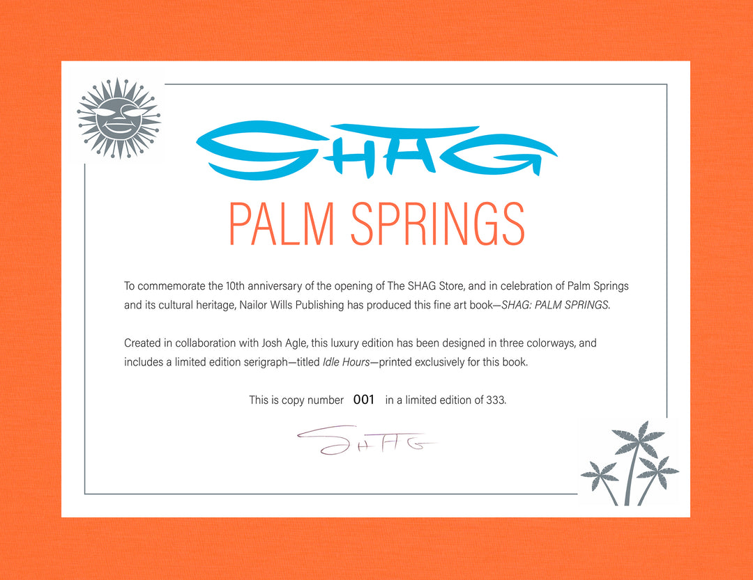 "SHAG · PALM SPRINGS" Collector's Edition | Orange Clamshell | Shag ...