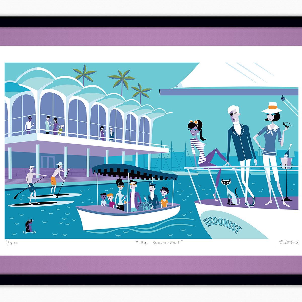 "The Seafarers" Framed Fine Art Print | Shag (Josh Agle) | The Shag Store