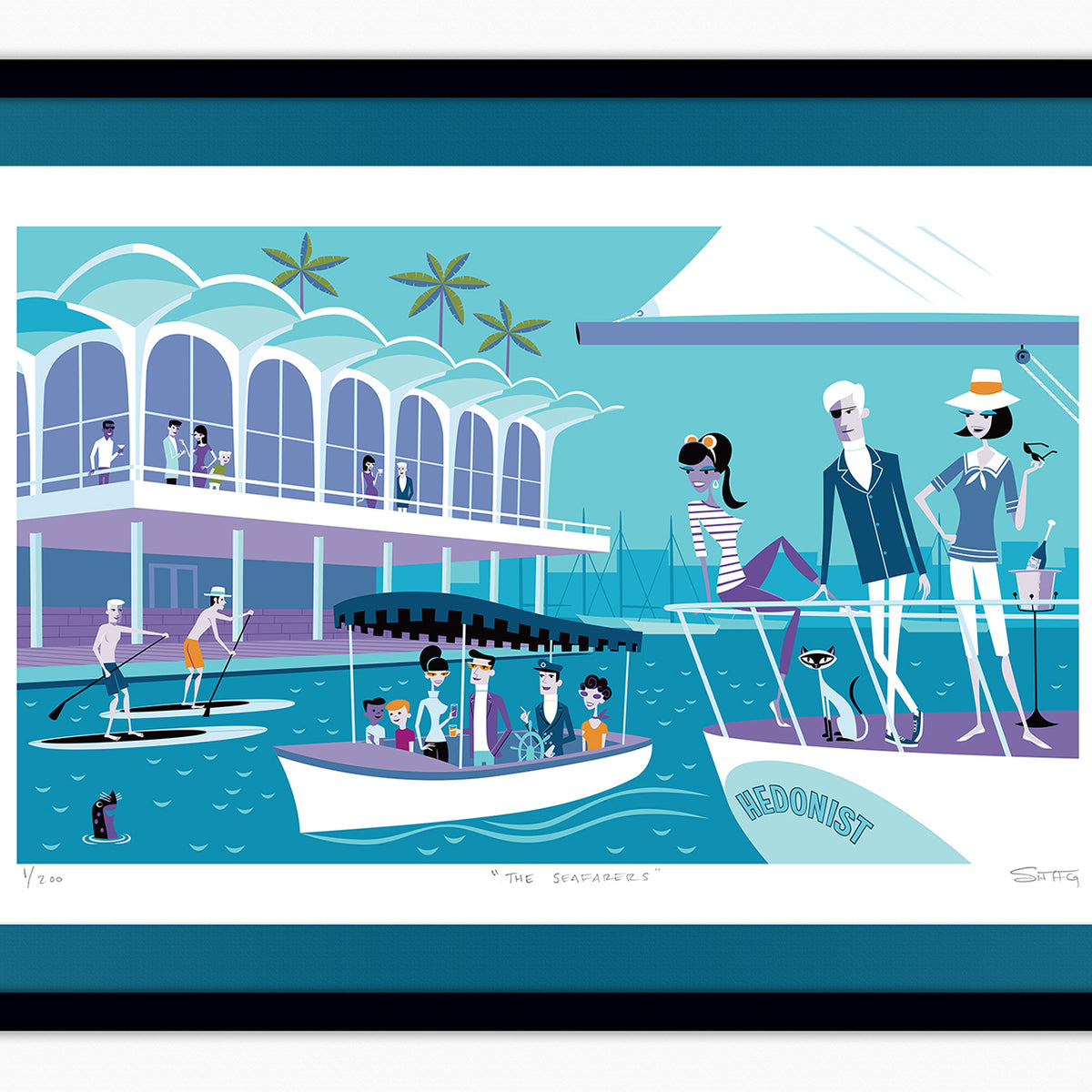 "The Seafarers" Framed Fine Art Print | Shag (Josh Agle) | The Shag Store
